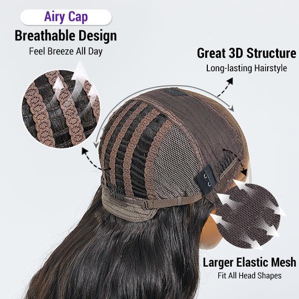 Breathable Cap Loose Body Wave 7x5 HD Lace Mid Part Long Wig 100% Huma ...